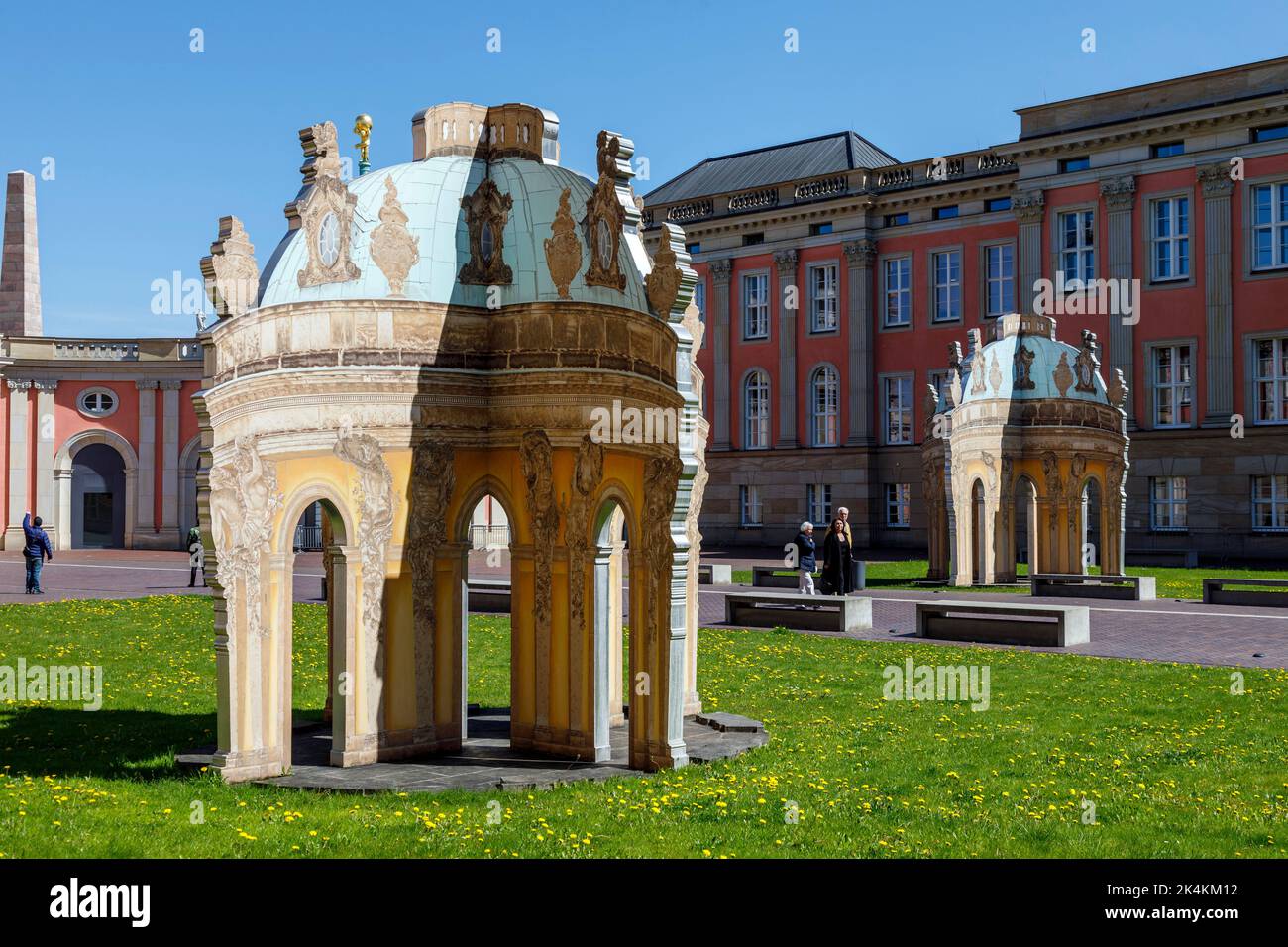 Potsdam City Palace and Brandenburg State Parliament, inner courtyard ...