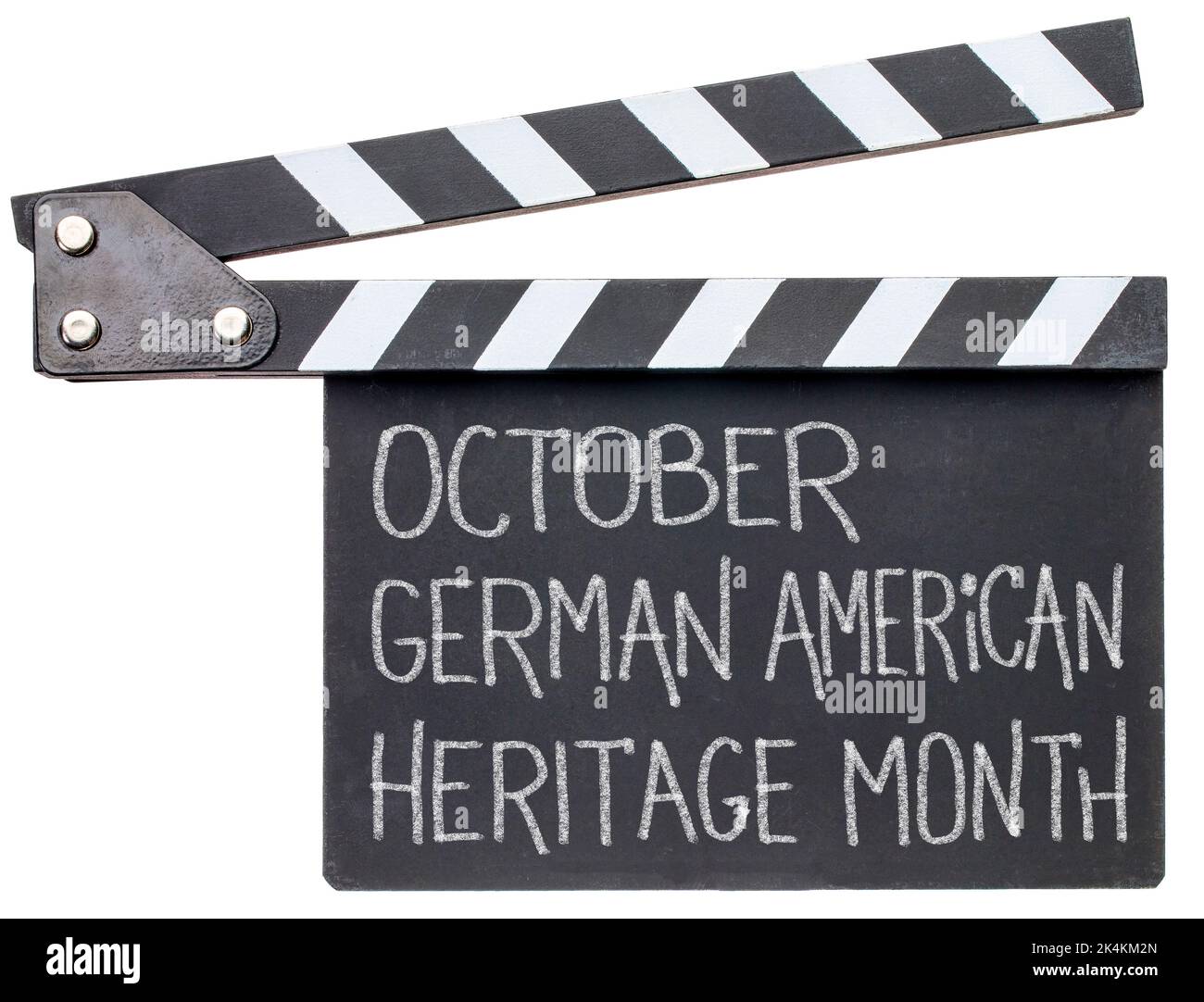 October - German American Heritage Month, white chalk text on a ...