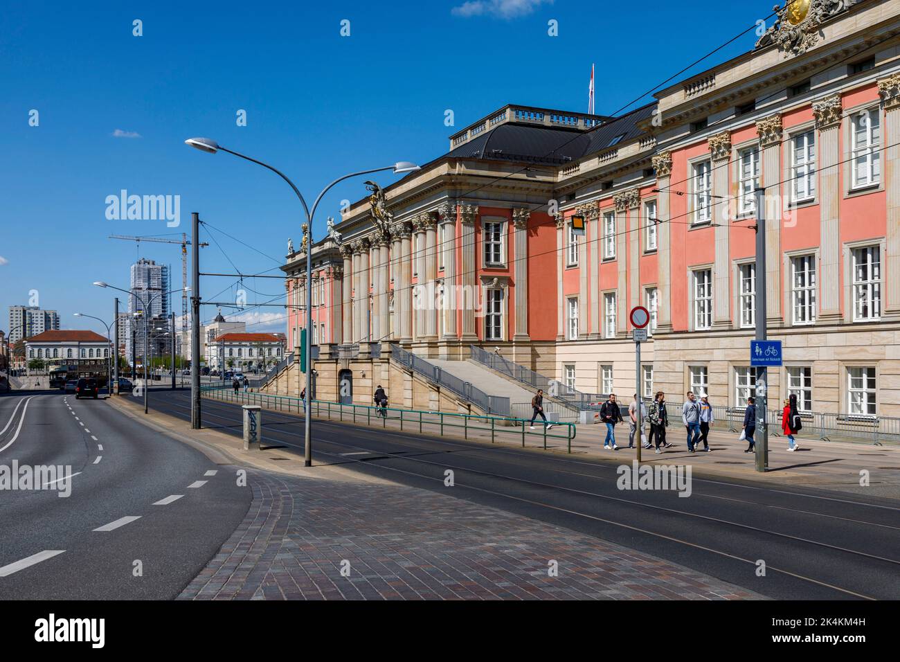 Potsdam city center with the city palace and the state parliament of ...