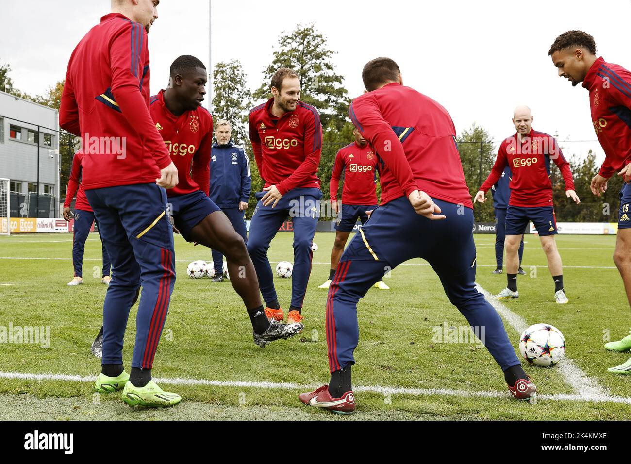 AMSTERDAM - (LR) Kenneth Taylor of Ajax, Brian Brobbey of Ajax, Ajax ...