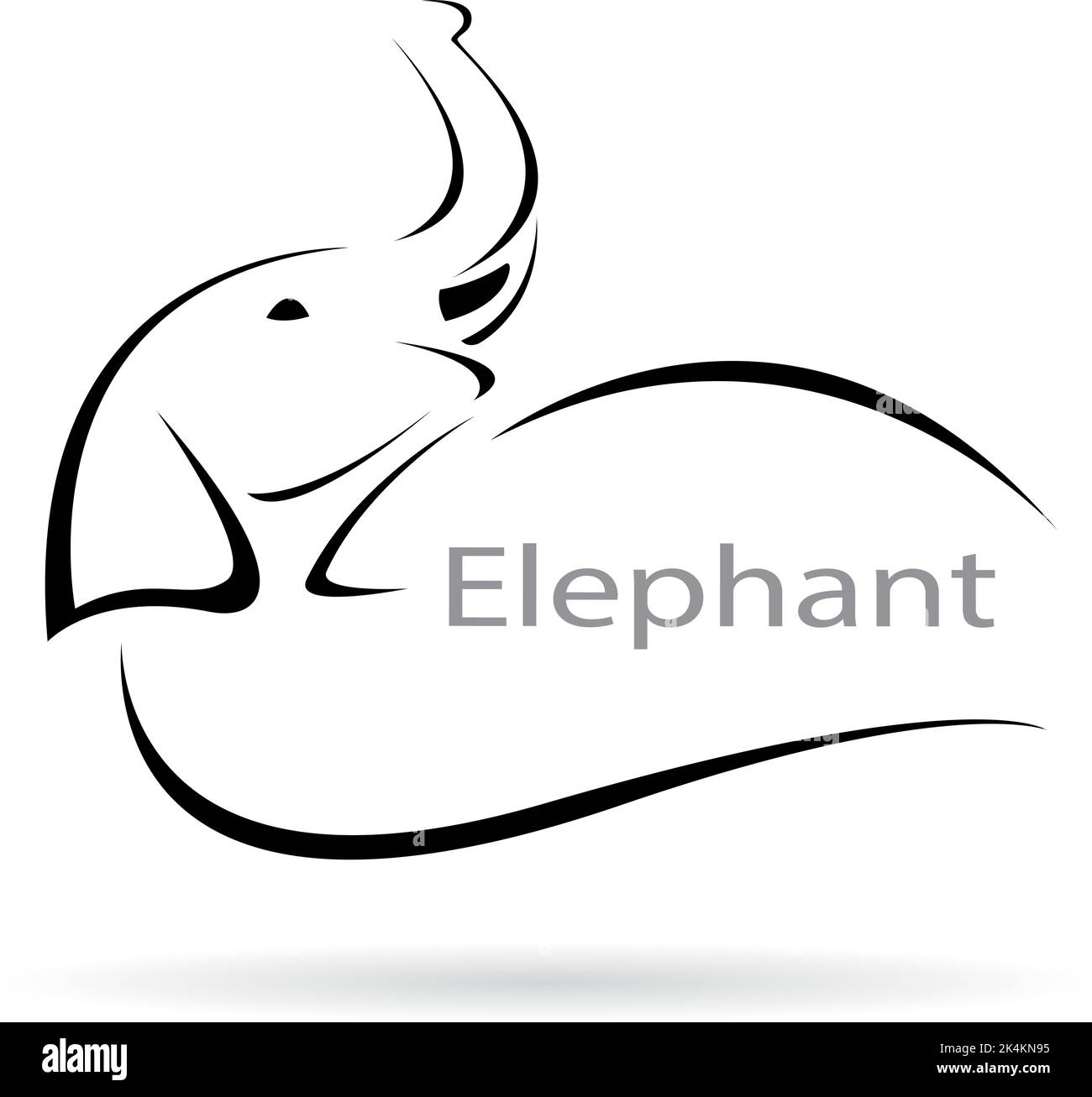 Vector image of an elephant on a white background. Easy editable ...