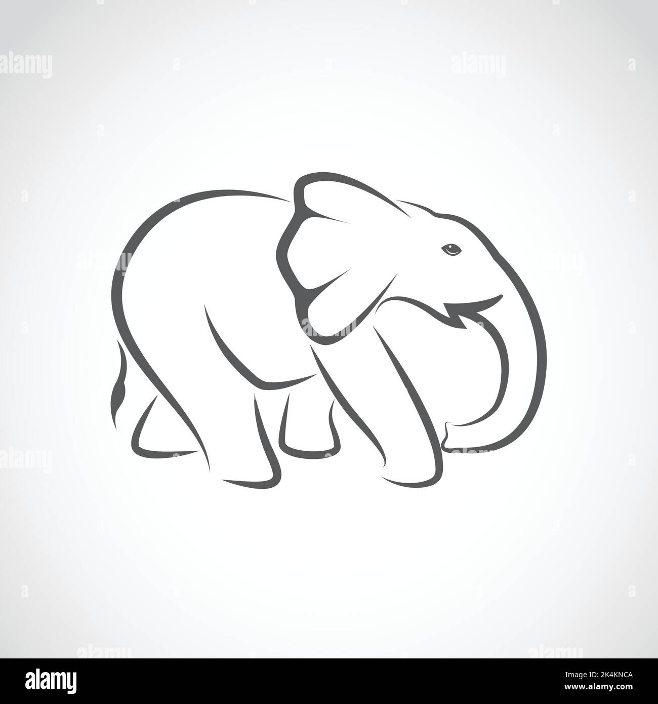 Vector image of an elephant on white background. Easy editable layered ...