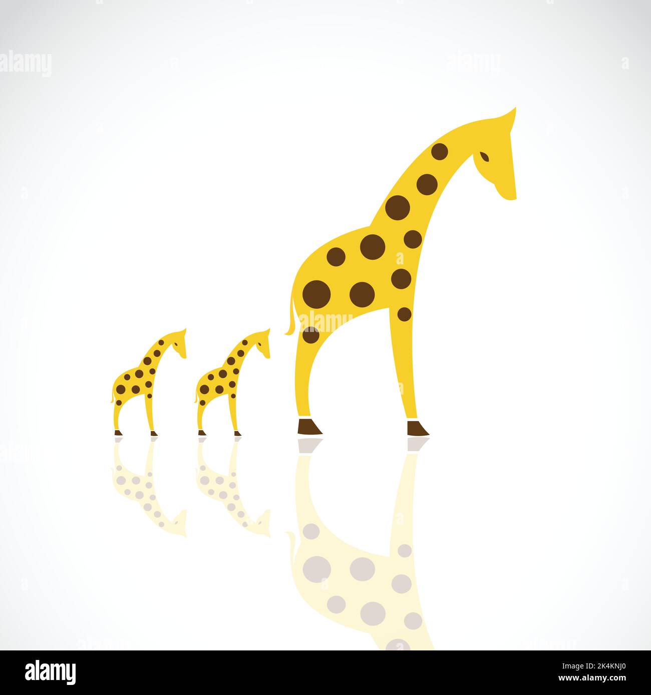 Vector image of giraffe design on white background. Easy editable ...