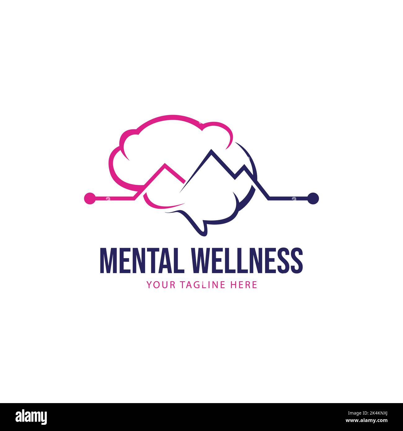 Human anatomical brain, mental health psychology conceptual logo ...