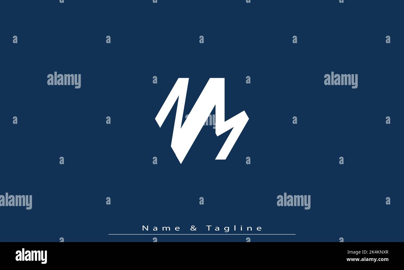 Alphabet letters Initials Monogram logo NM , MN Stock Vector Image ...