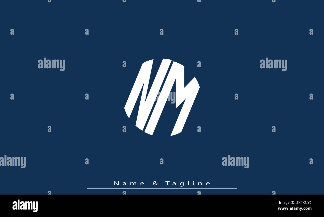 Alphabet letters Initials Monogram logo NM , MN Stock Vector Image ...