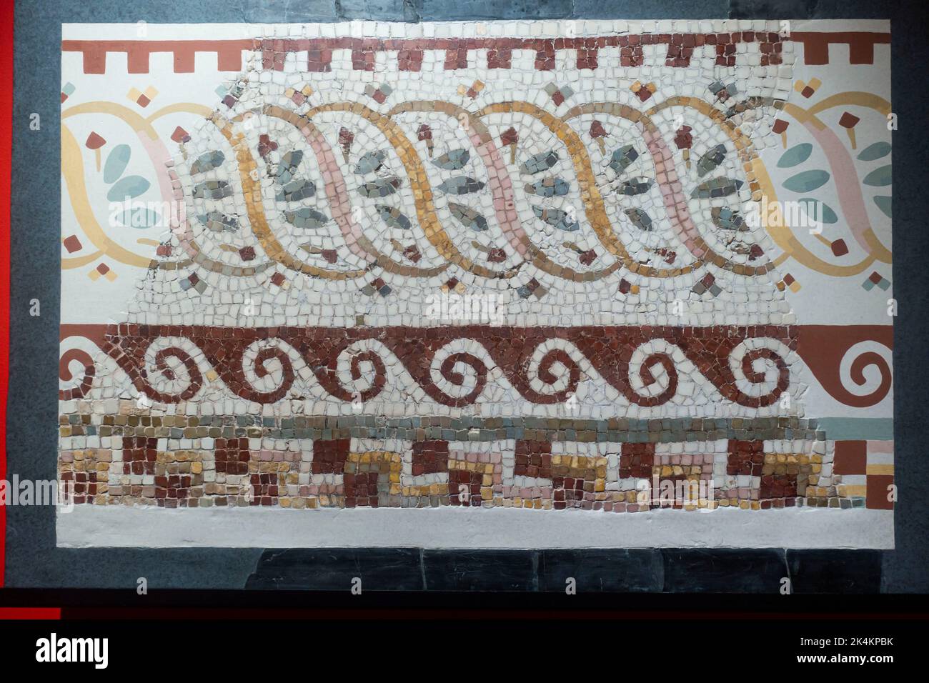 Rome, Centrale Montemartini Museum - Polychrome Mosaic with ondulated ...