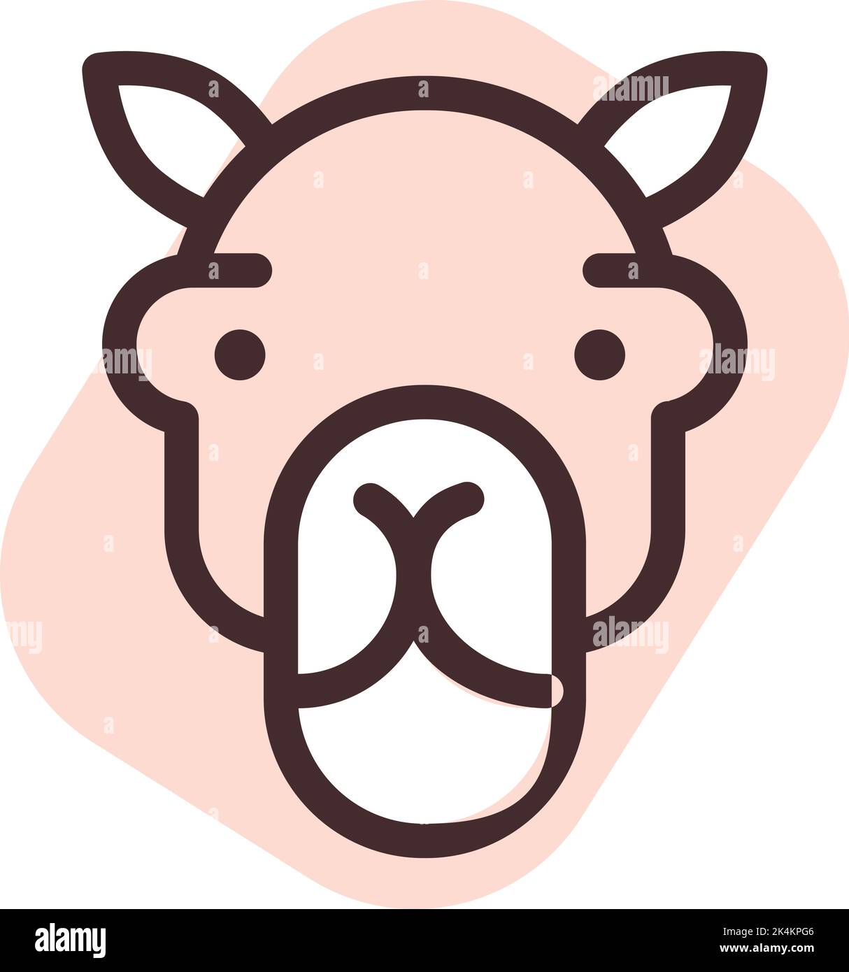 Brown camel head, illustration, vector on a white background Stock ...