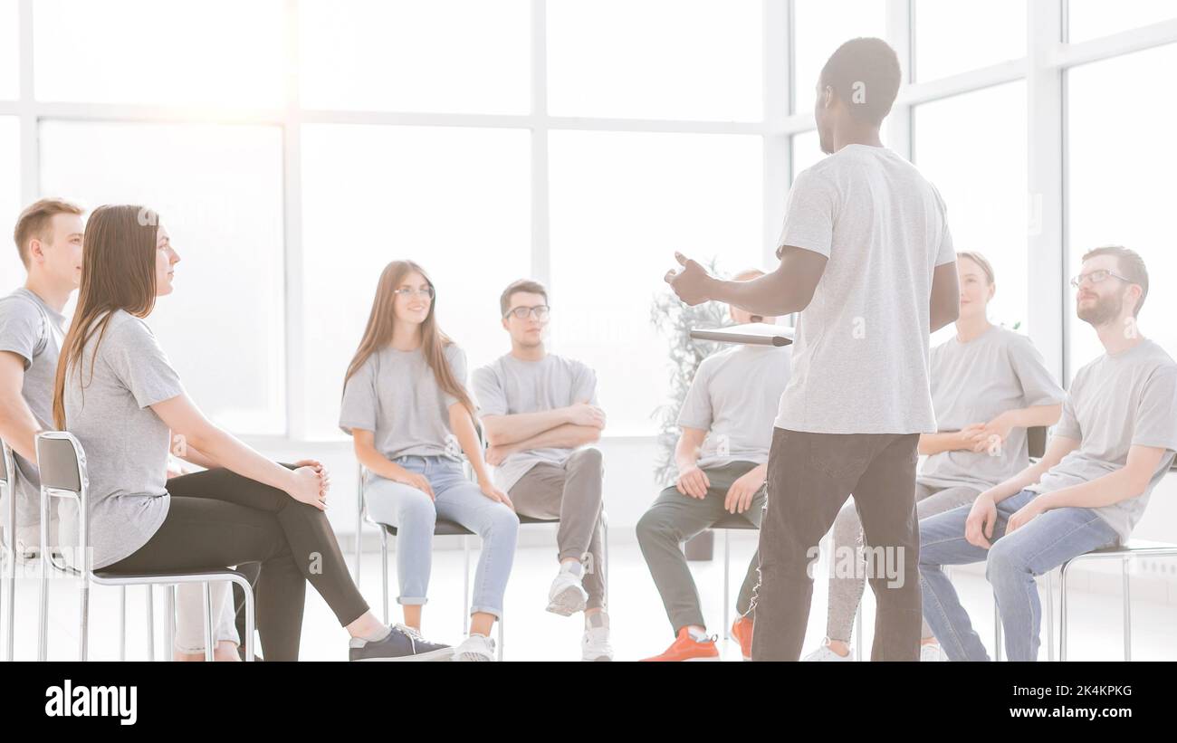 group of young people at a seminar in the conference room Stock Photo ...