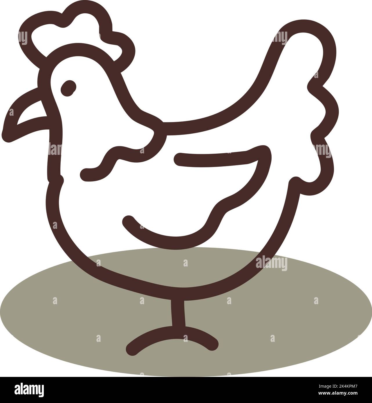 Brown chicken, illustration, vector on a white background Stock Vector ...