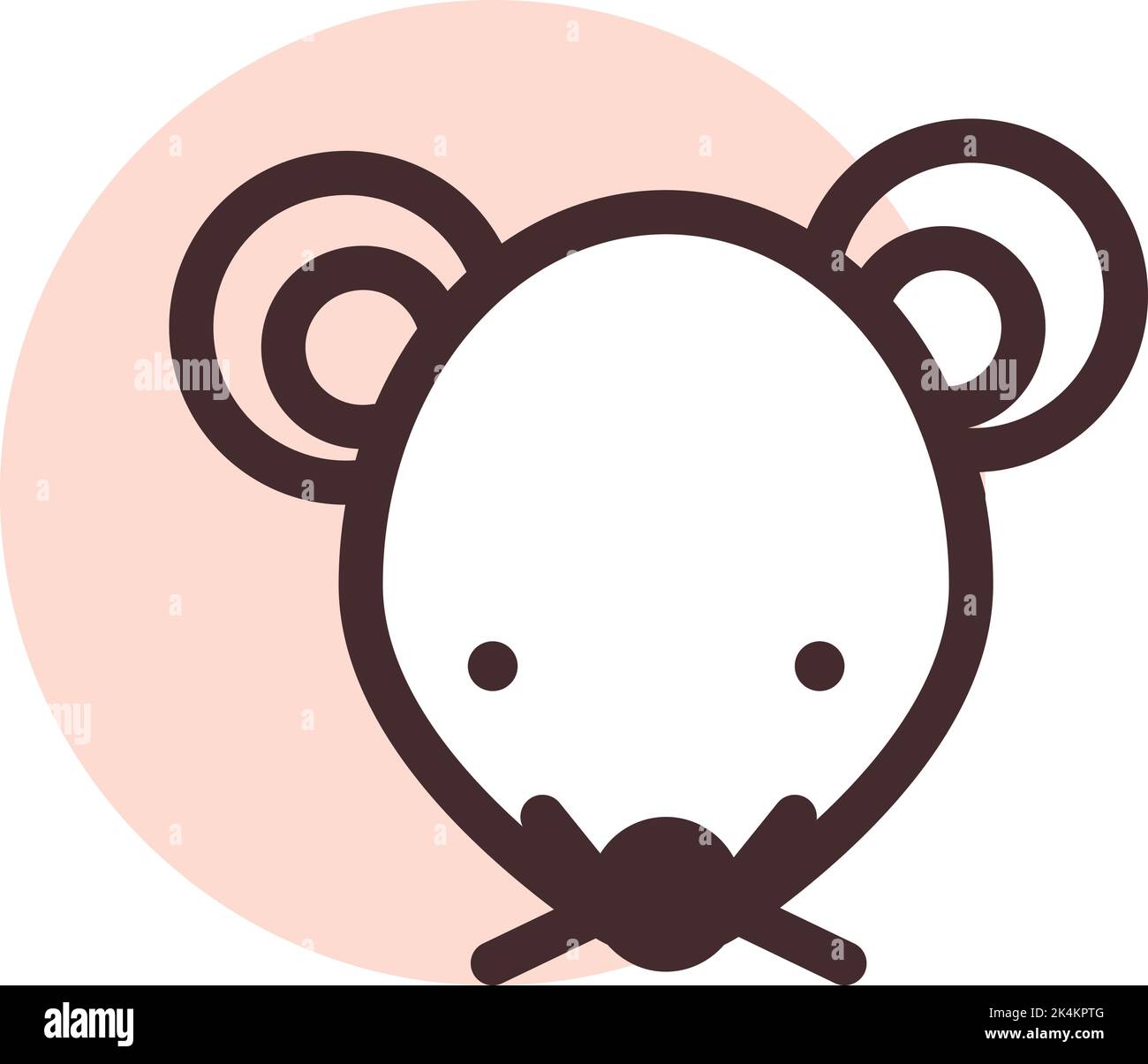 Brown mouse head, illustration, vector on a white background Stock ...