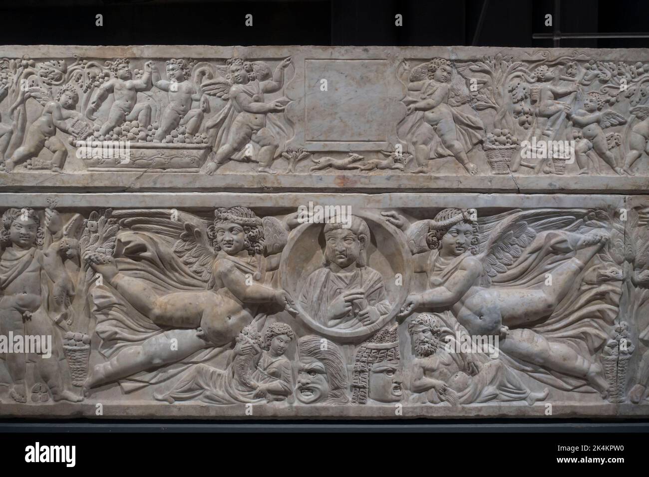 Rome, Italy - Centrale Montemartini Museum,Roman Sarcophagus of early ...