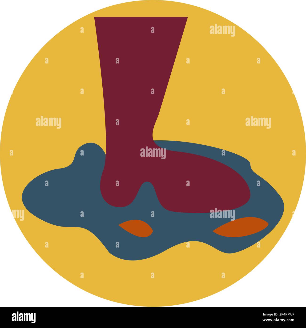 Red rain shoe, illustration, vector on a white background Stock Vector ...