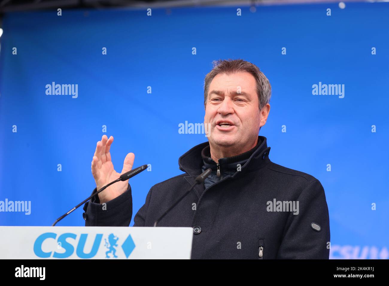 03 October 2022, Thuringia, Mödlareuth/Töpen: Markus Söder (CSU), Prime ...