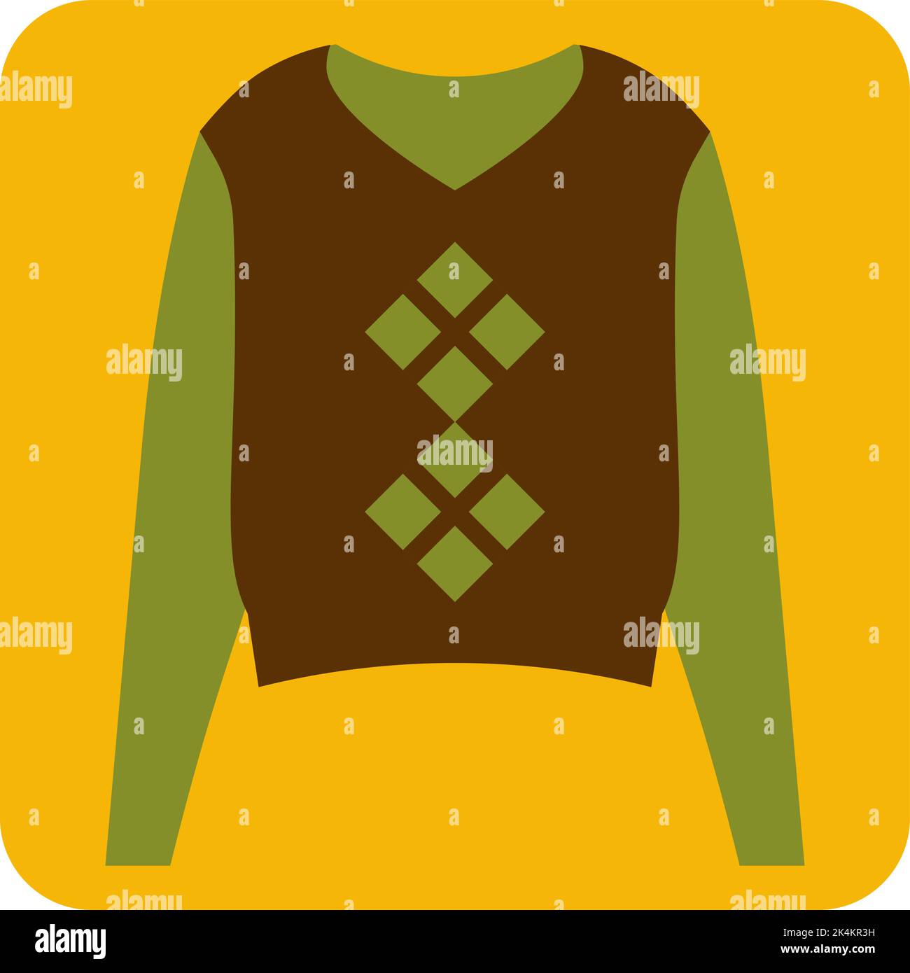 Old brown sweater, illustration, vector on a white background Stock ...