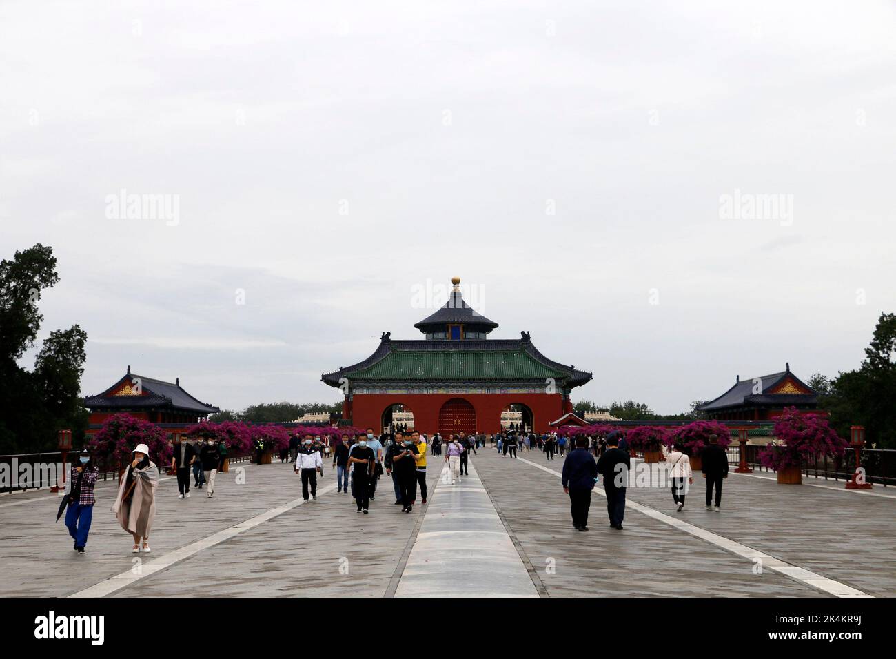 BEIJING, CHINA - OCTOBER 3, 2022 - Tourists visit the Temple of Heaven ...