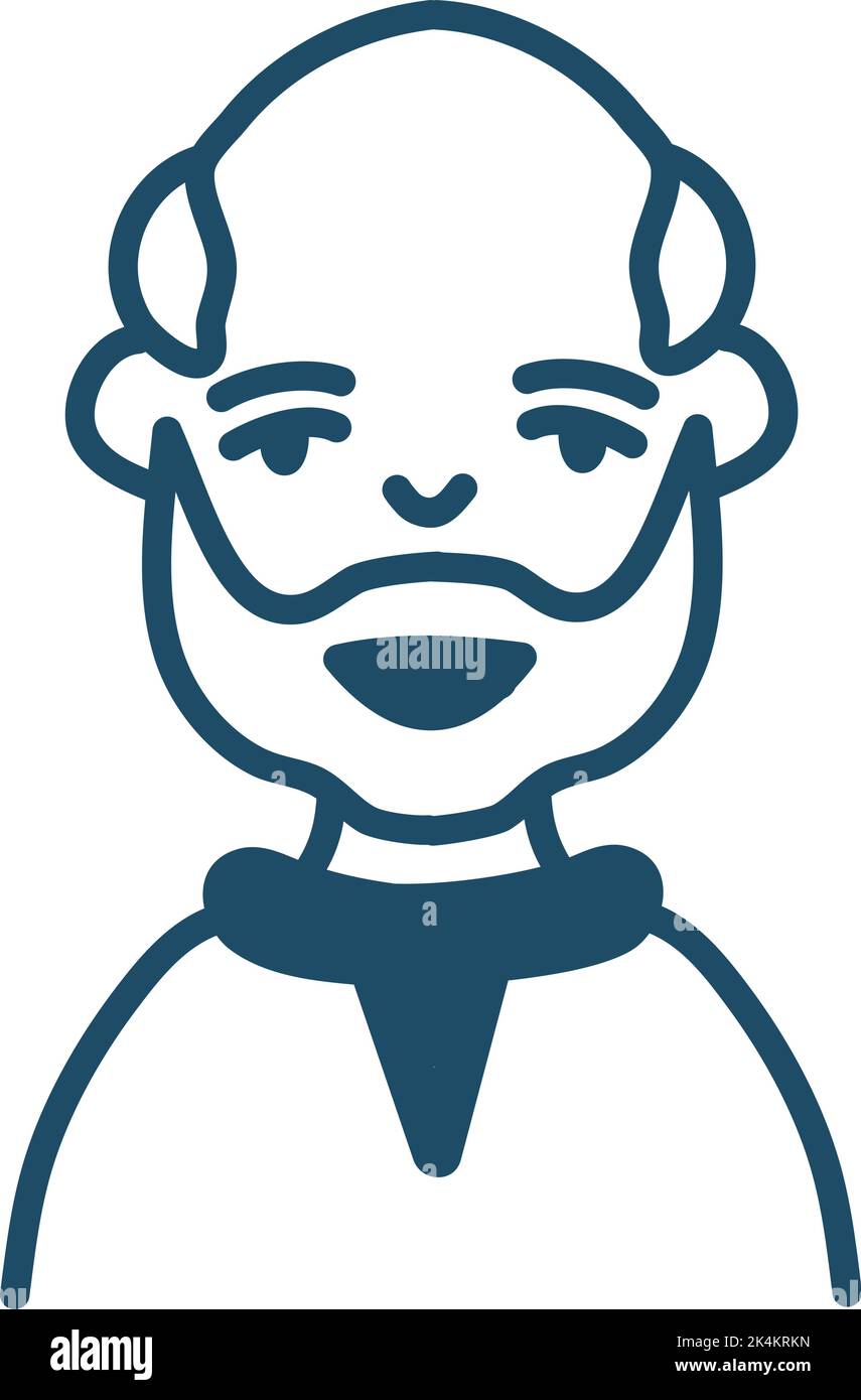 Old man with beard, illustration, vector on a white background Stock ...