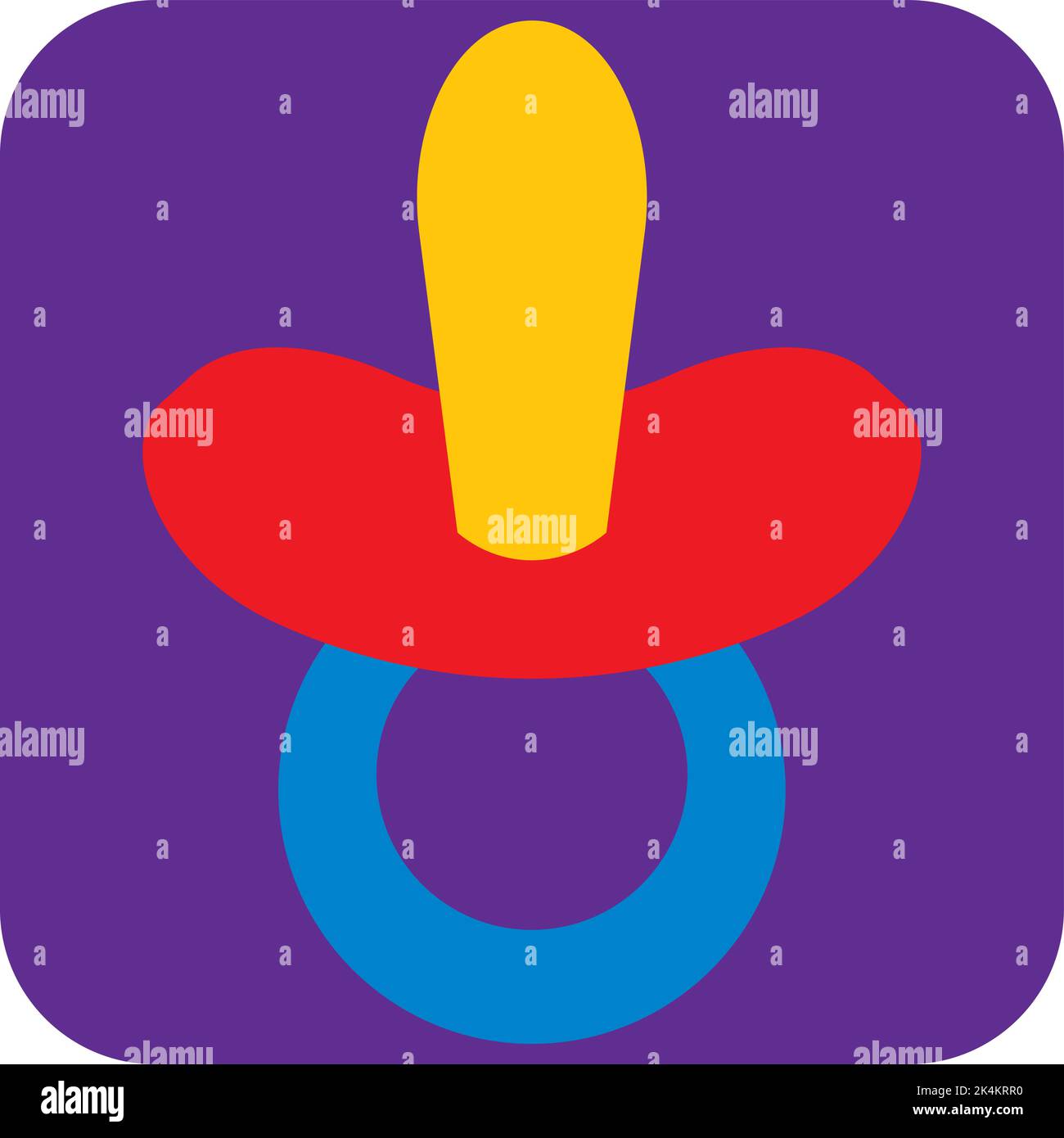 Baby toy pacifier, illustration, vector on a white background Stock ...