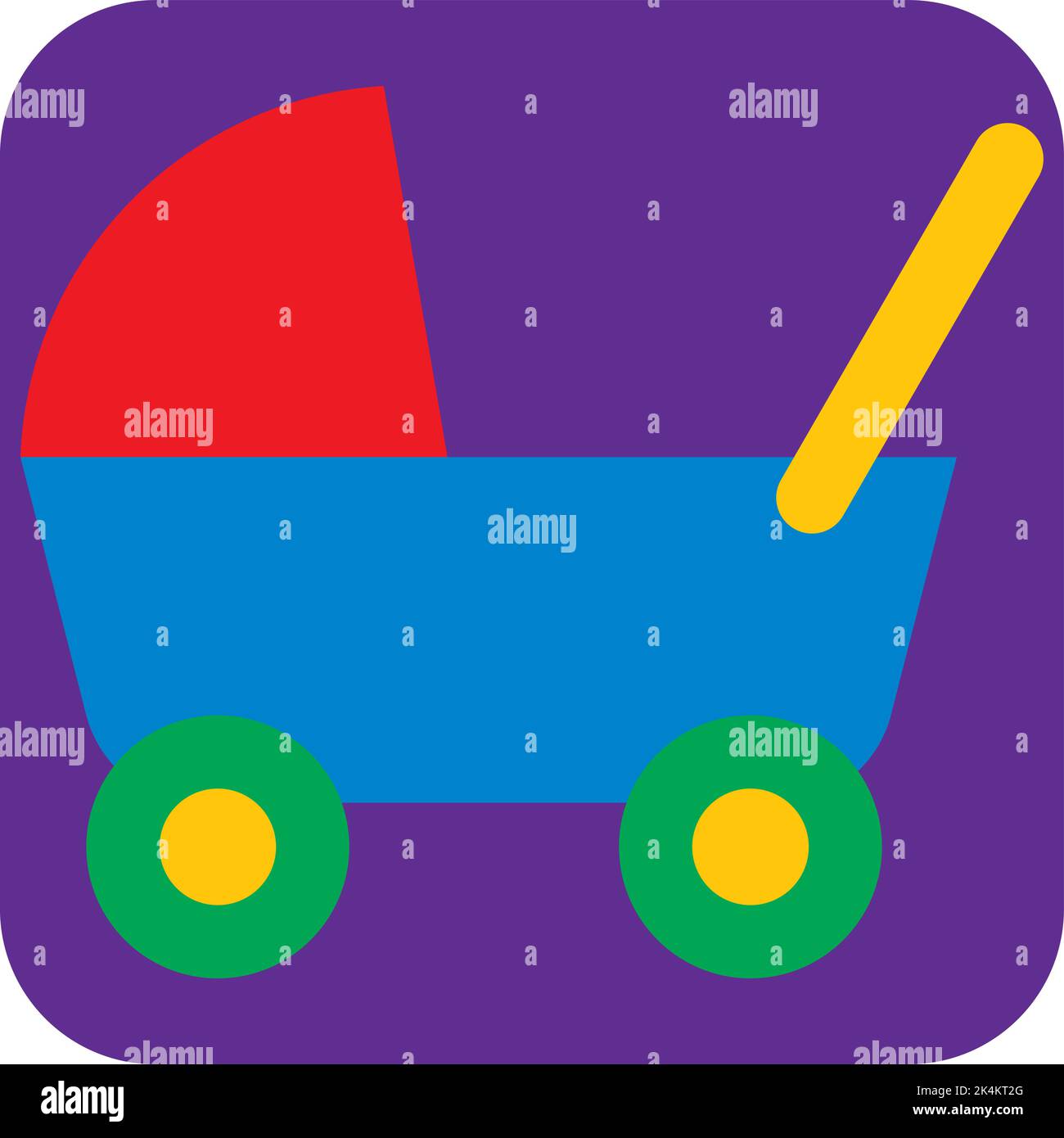 Baby toy stroller, illustration, vector on a white background Stock ...