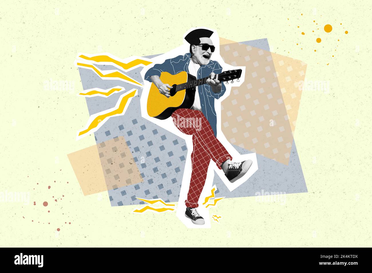 Collage photo of old age senior silhouette man grandfather cool swag ...