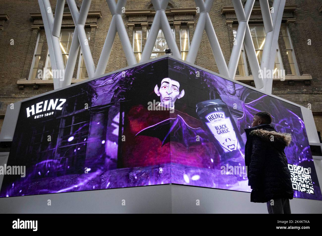 EDITORIAL USE ONLY General views of a 3D anamorphic billboard featuring ...