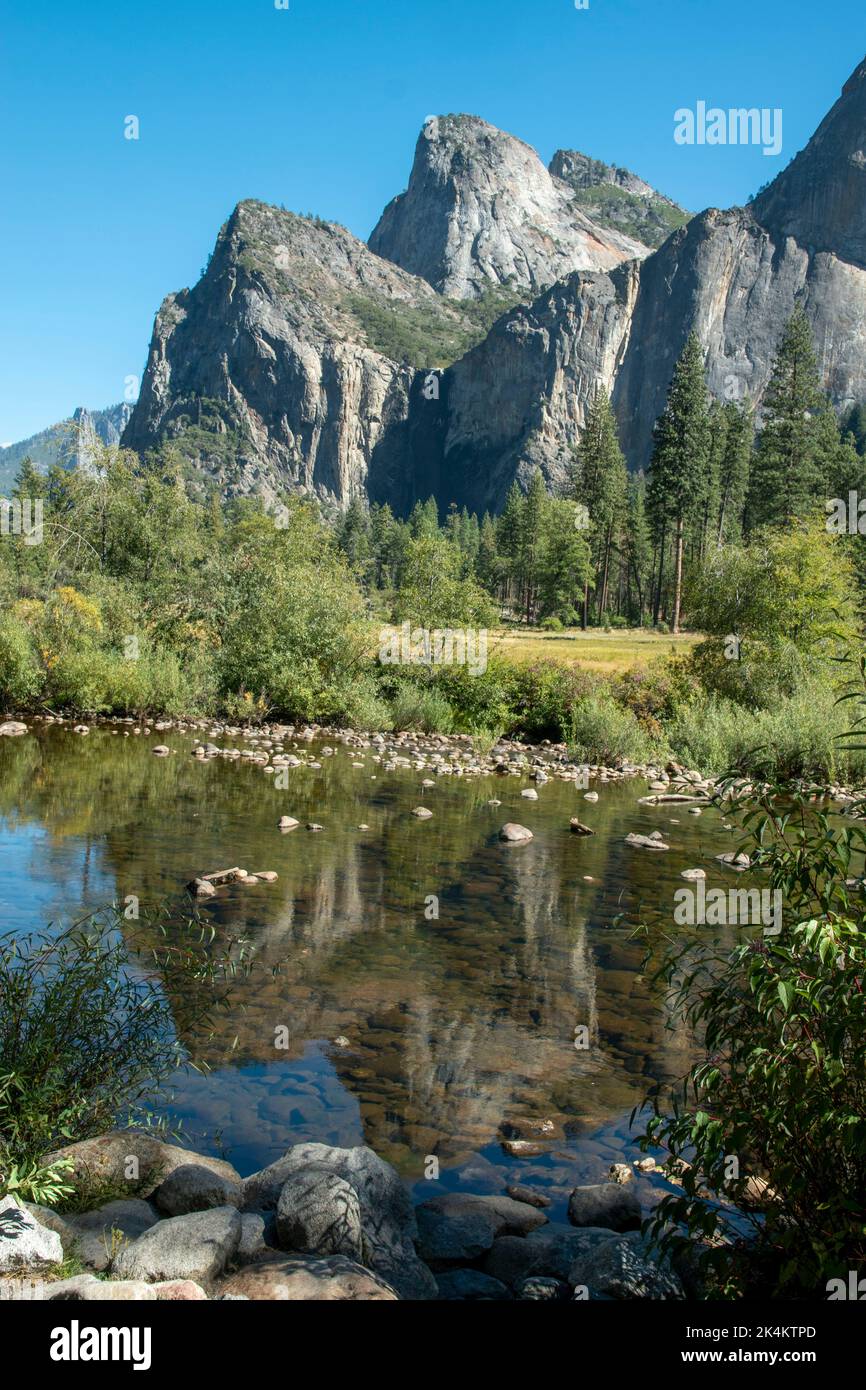Yosemite Valley, including Bridalveil Falls, is in full view at this ...