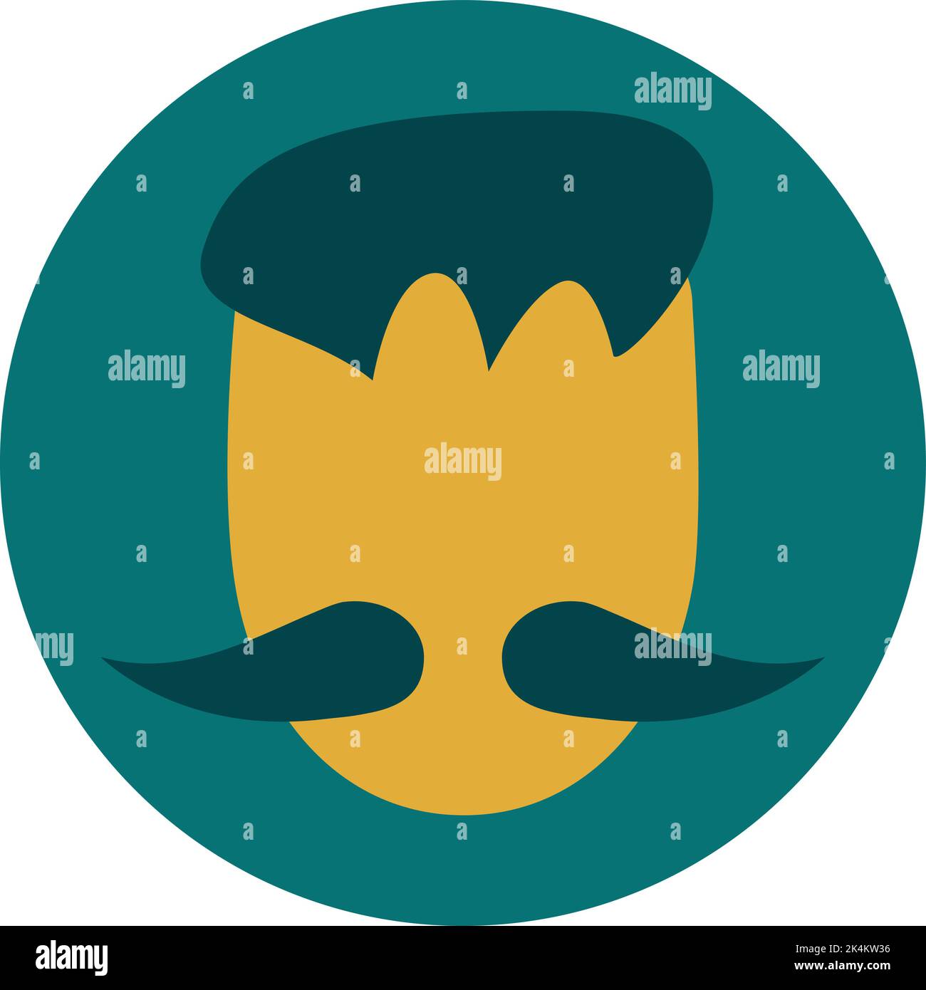 Man with weird moustache, illustration, vector on a white background ...