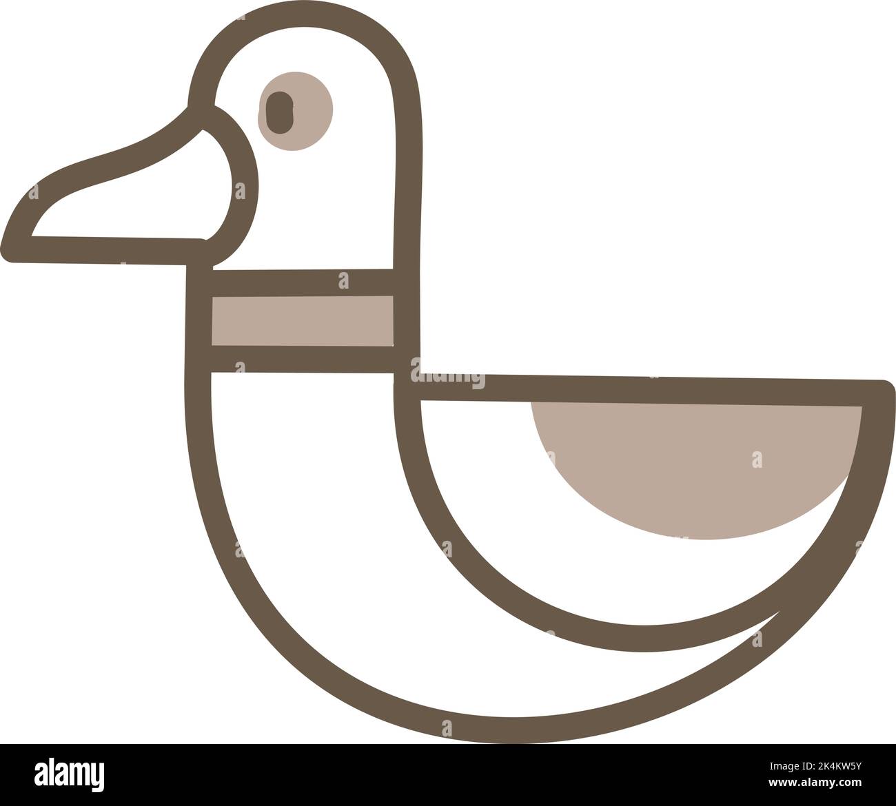 Brown duck, illustration, vector on a white background Stock Vector ...