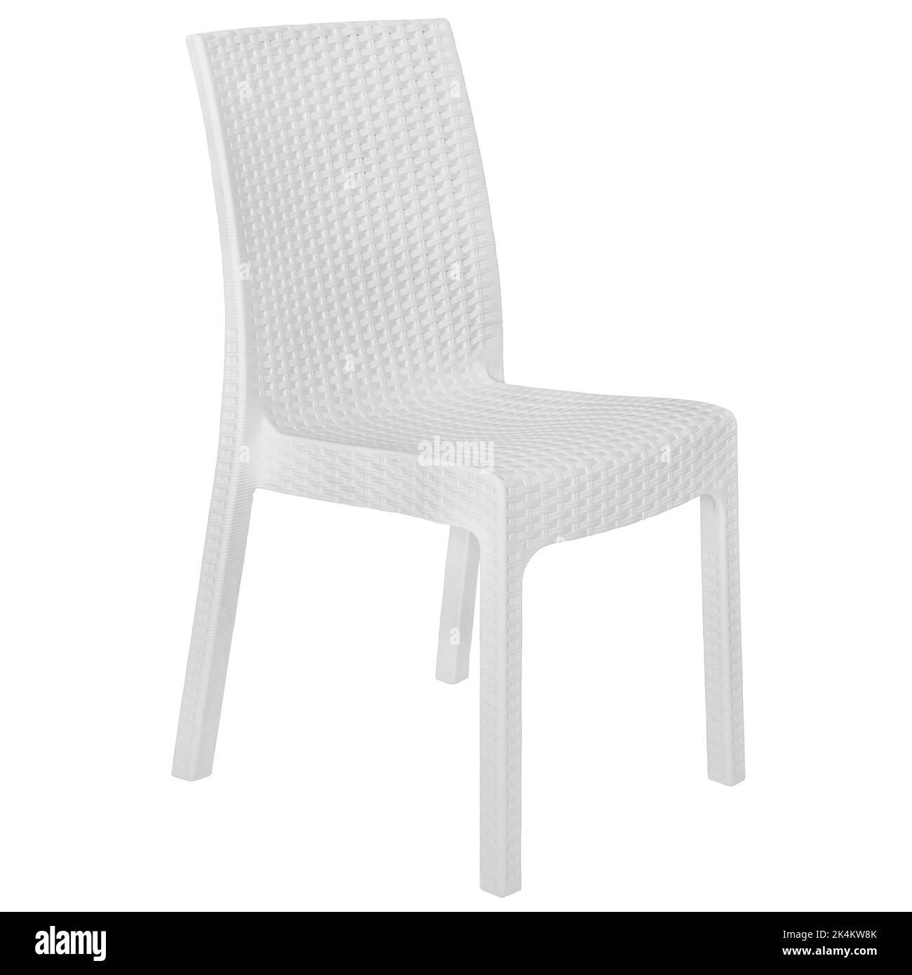 White plastic chair. Isolated on a white background. Interior element ...