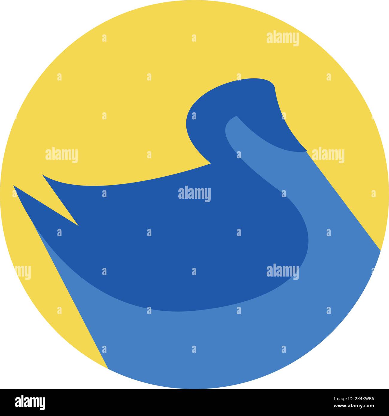 Blue duck in water, illustration, vector on a white background Stock ...