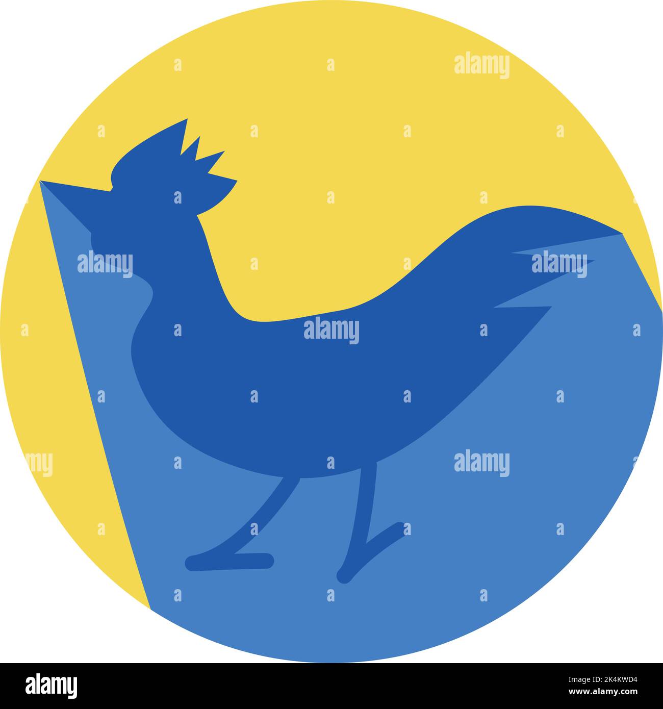 Blue rooster, illustration, vector on a white background Stock Vector ...