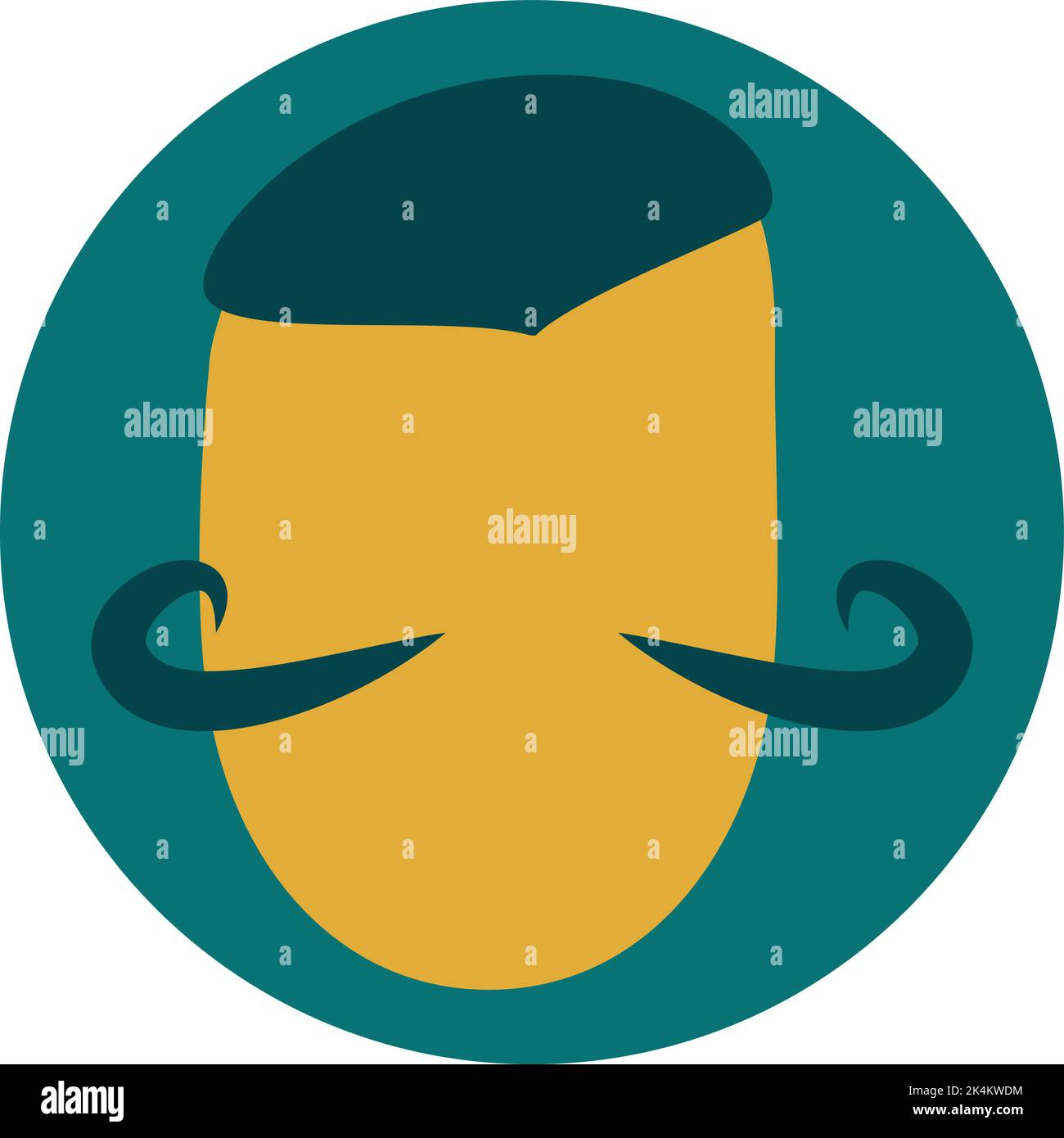 French painter moustache, illustration, vector on a white background ...