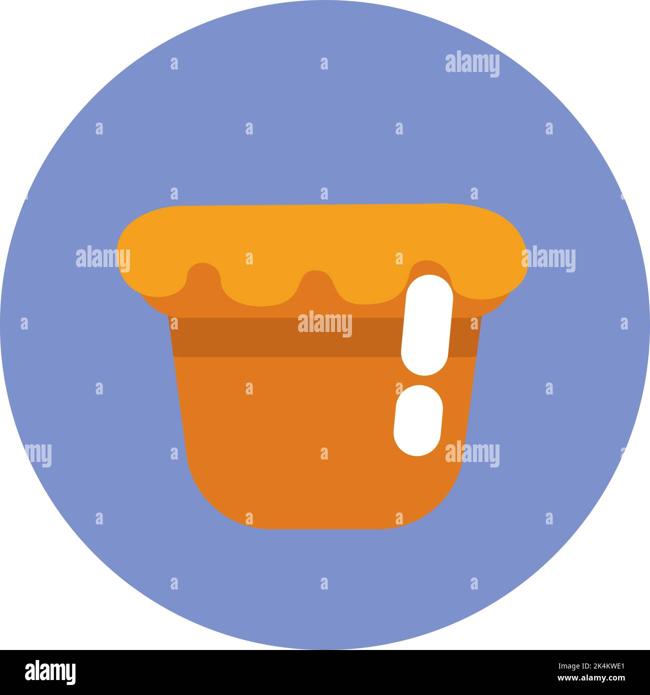 Breakfast lemon cupcake, illustration, vector on a white background ...