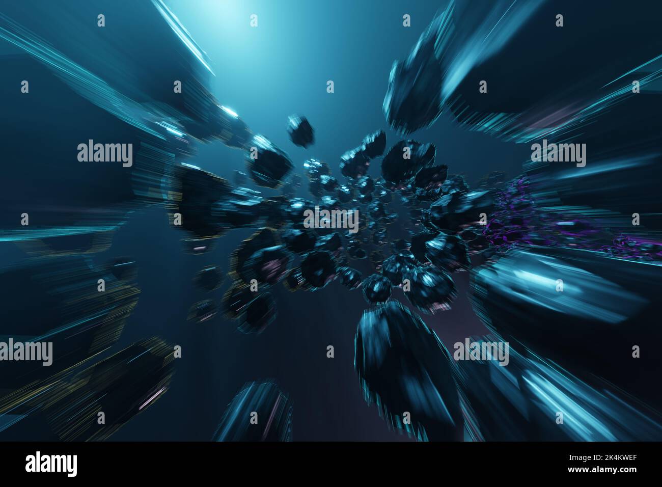 Beautiful Abstract galaxy strange sn light desert night scene. 3d ...