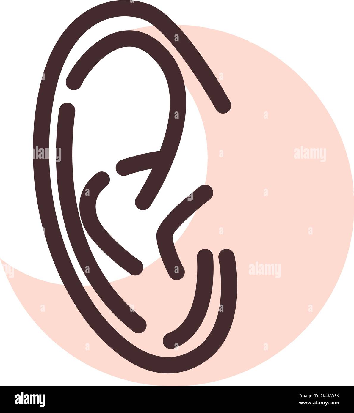 Human ears, illustration, vector on a white background Stock Vector ...