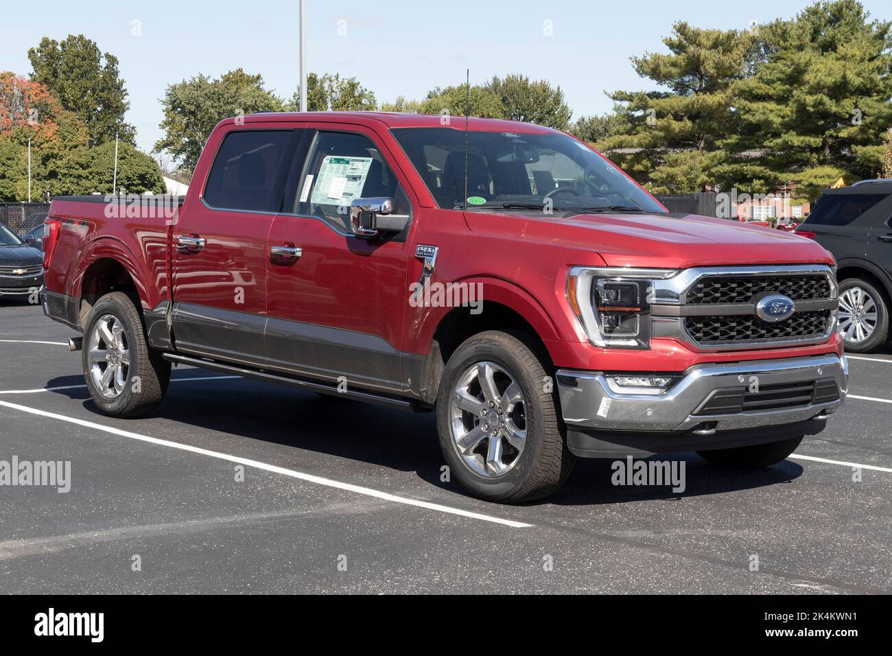 Kokomo - Circa October 2022: Ford F-150 display at a dealership. The ...