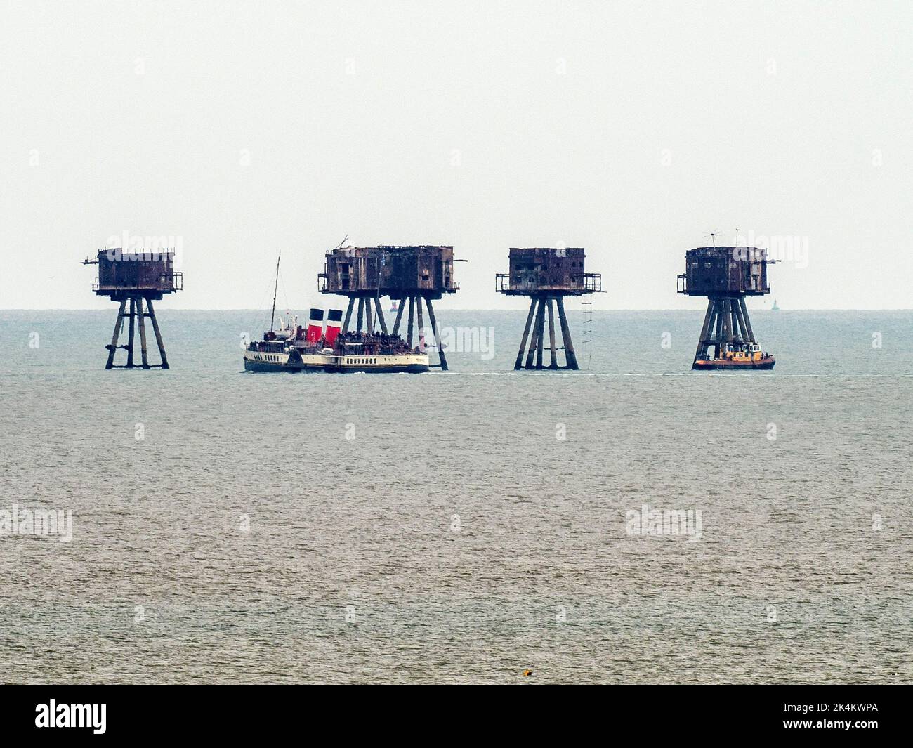 Warden Bay, Kent, UK. 3rd Oct, 2022. The world's last seagoing paddle ...