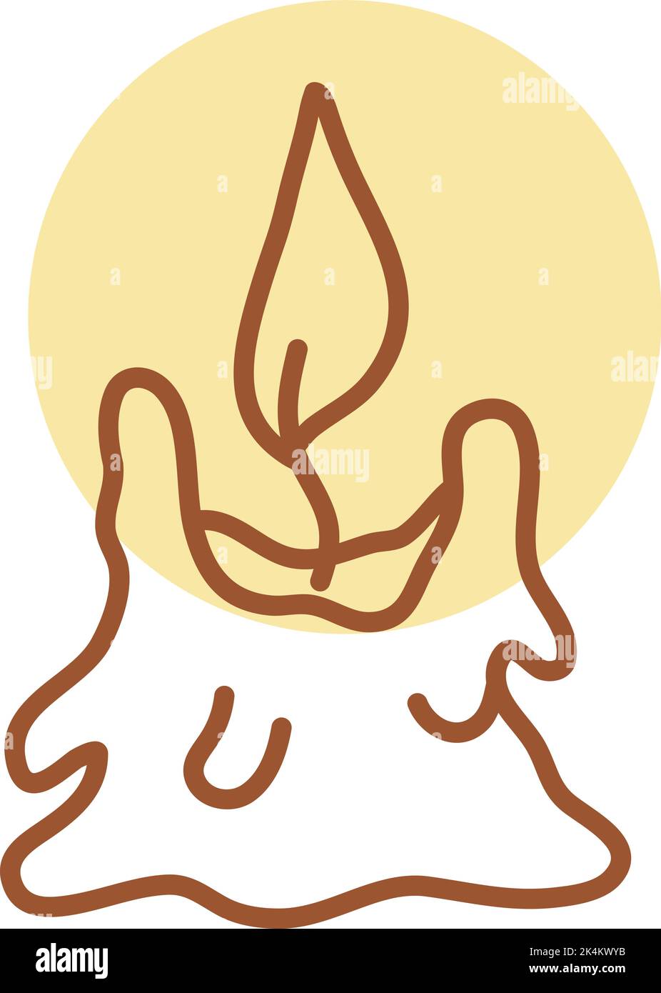 Melted burning candle, illustration, vector on a white background Stock ...