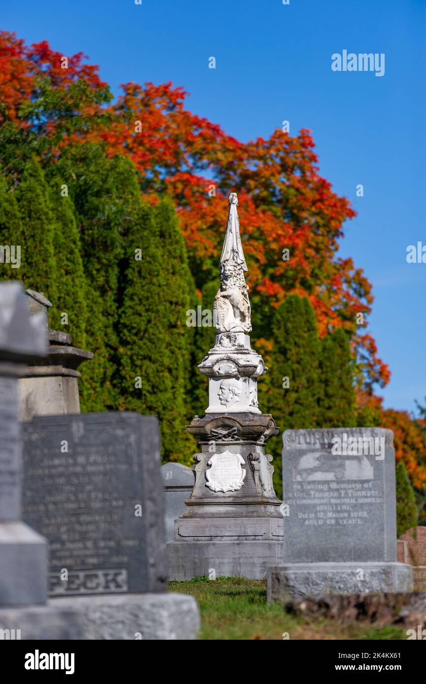 Beechwood Cemetery, National Cemetery of Canada during the fall season ...