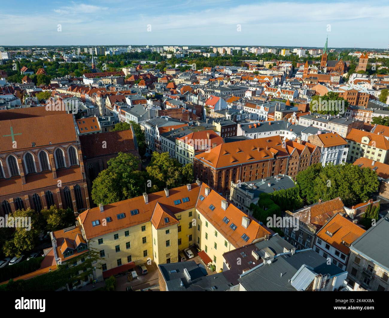 Torun. Aerial View of Old City of Torun. Vistula ( Wisla ) River with ...