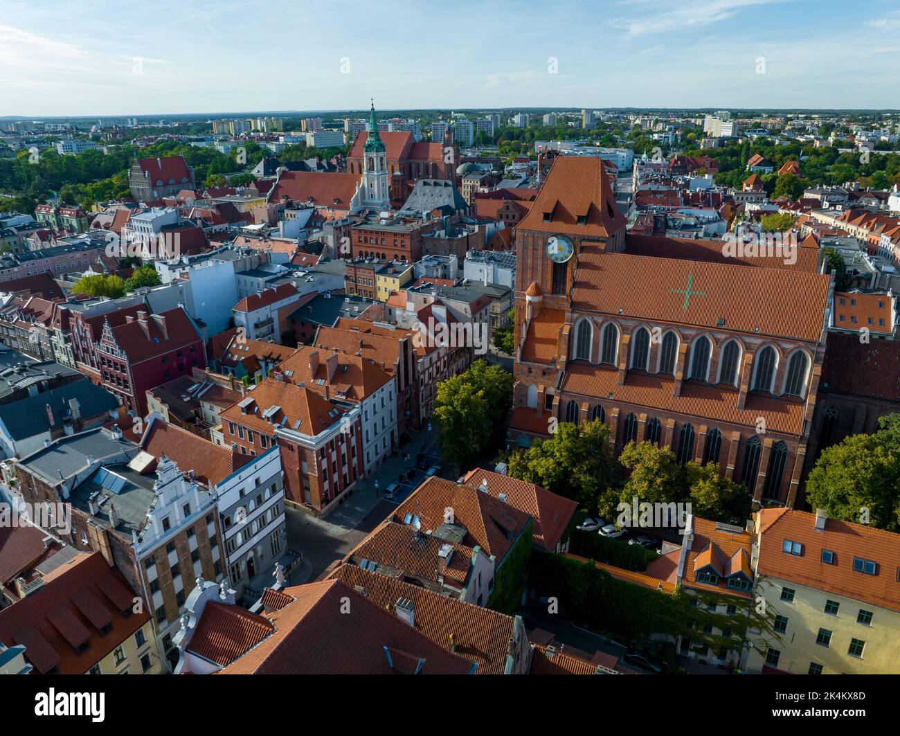 Torun. Aerial View of Old City of Torun. Vistula ( Wisla ) River with ...