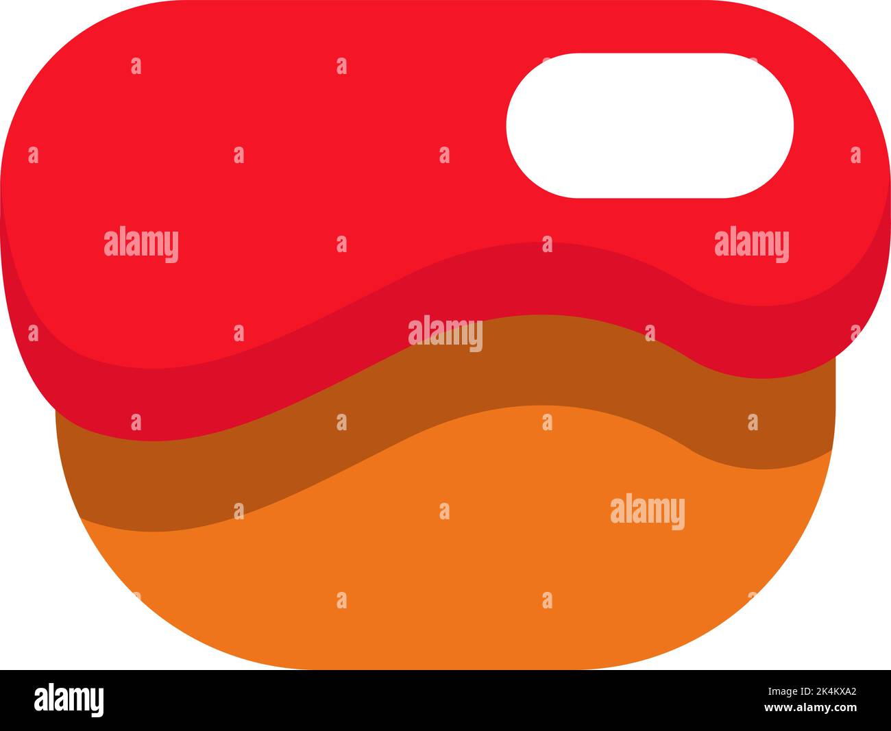 Red glazed cake, illustration, vector on a white background Stock ...