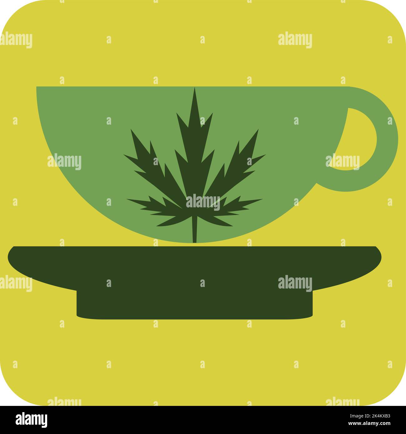 Cannabis tea, illustration, vector on a white background Stock Vector ...