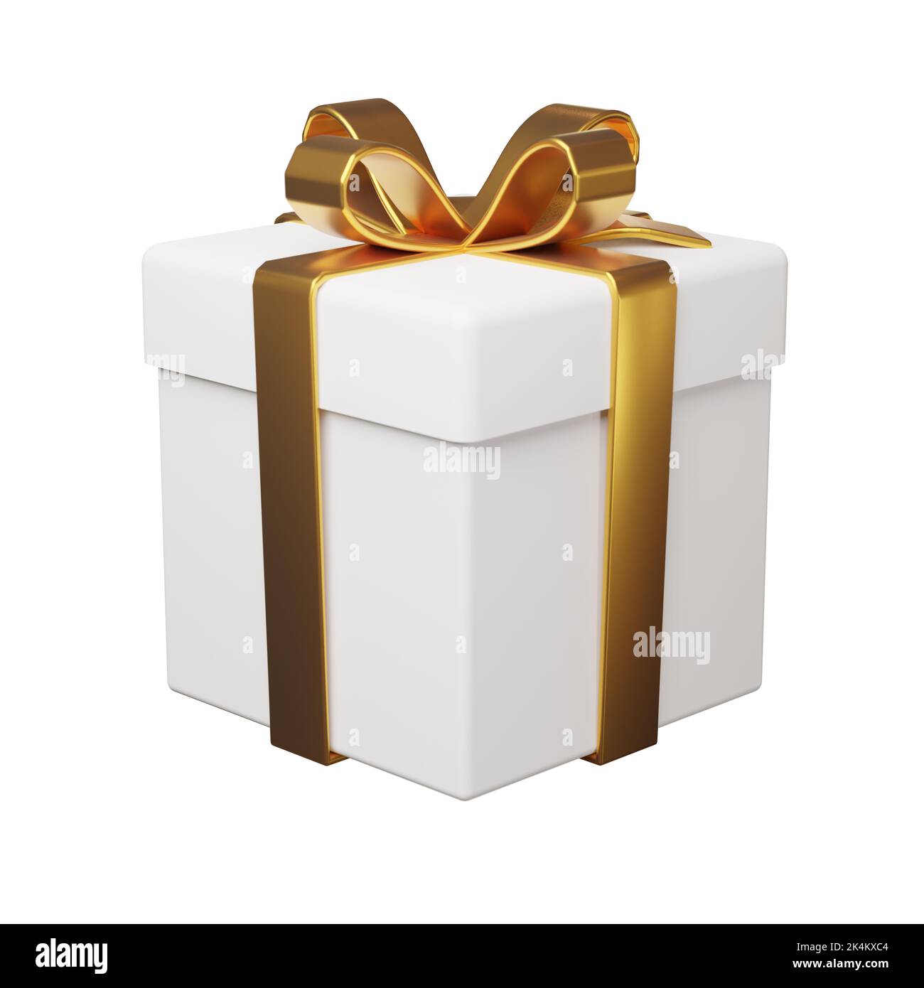 3D Rendering cute gift box for Merry Christmas isolated on the white ...