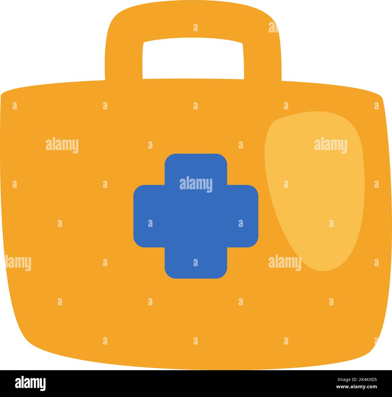 Yellow first aid kit, illustration, vector on a white background Stock ...