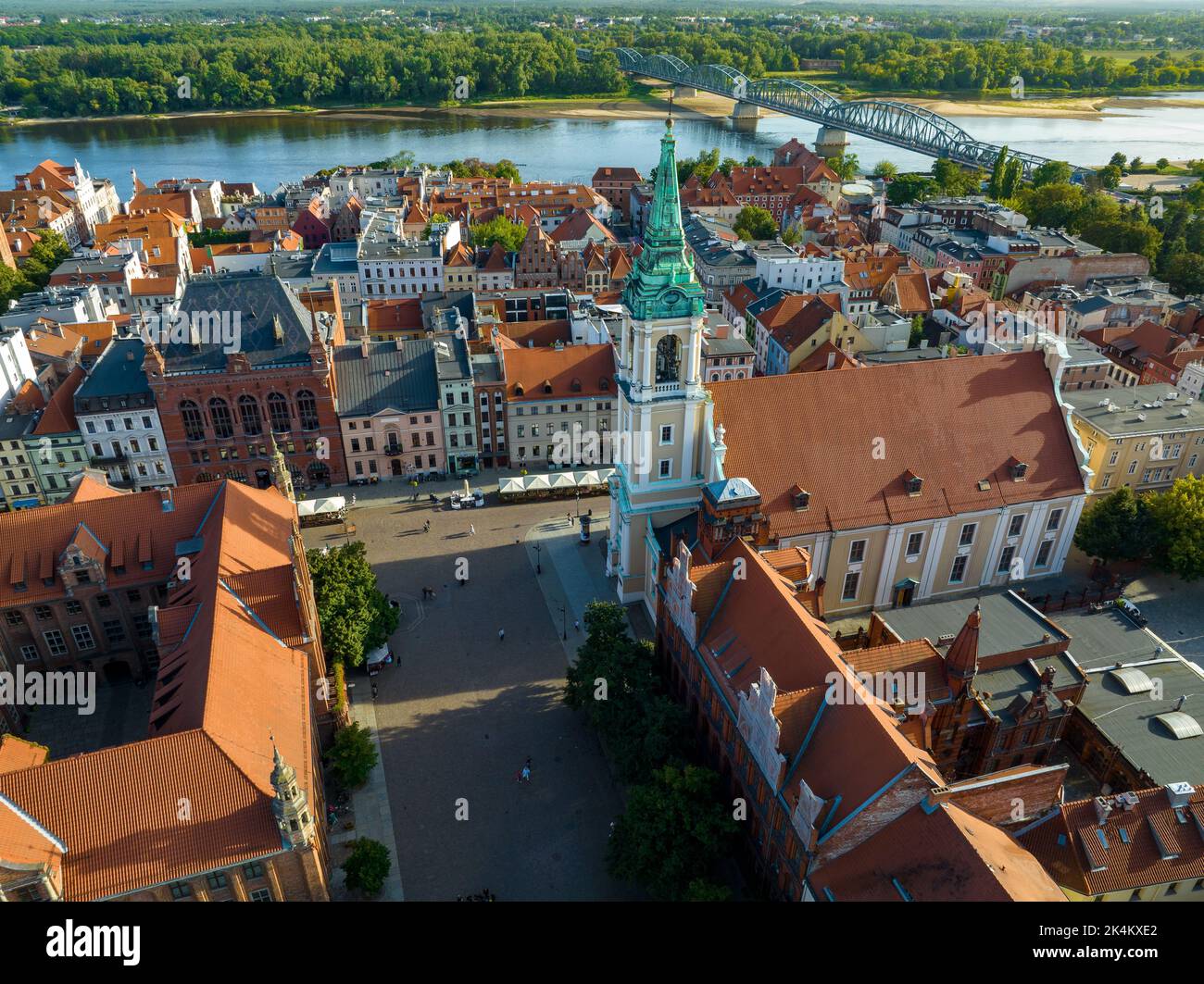 Torun. Aerial View of Old Town Hall in Torun. Historical Buildings of ...