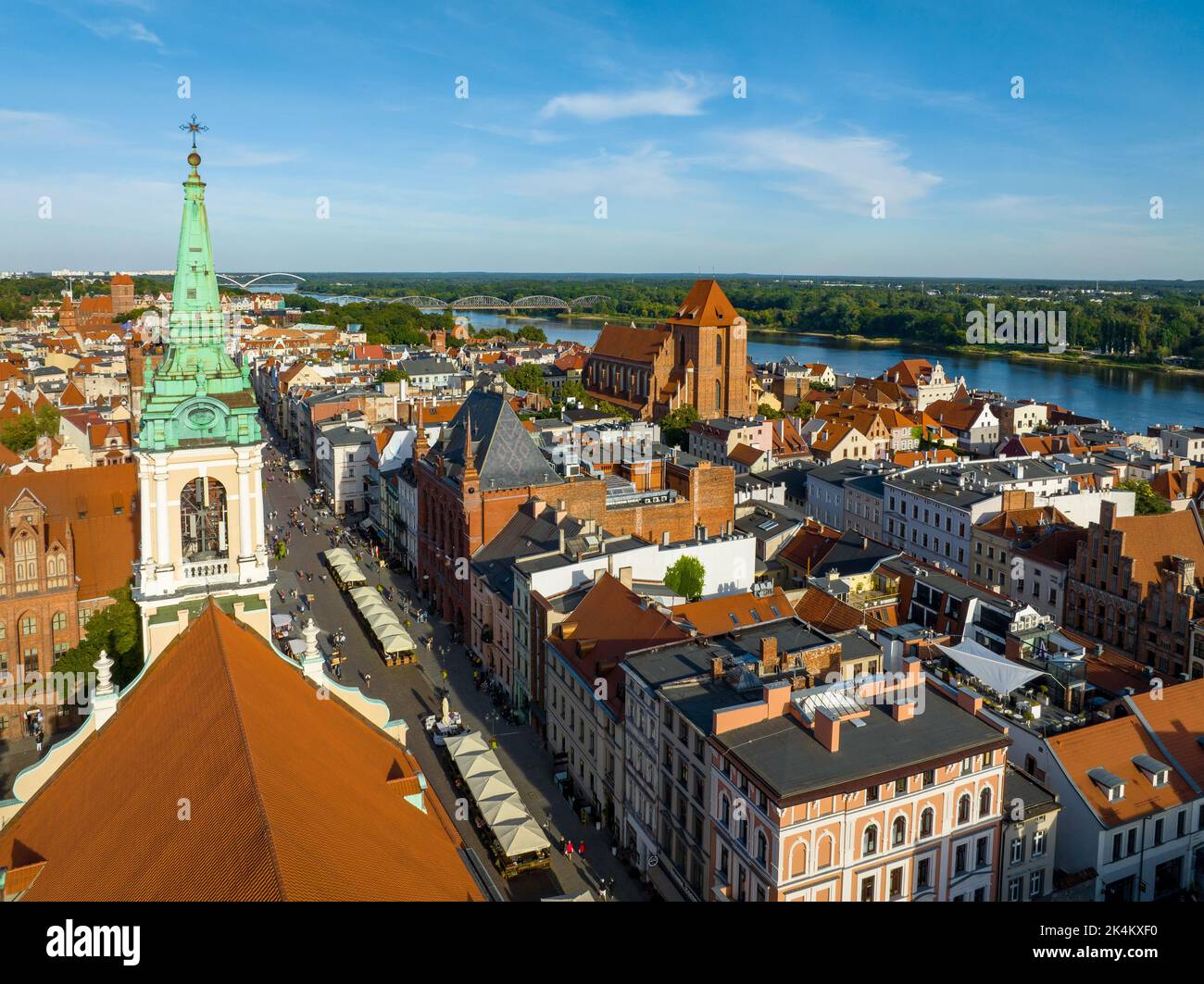 Torun. Aerial View of Old Town Hall in Torun. Historical Buildings of ...