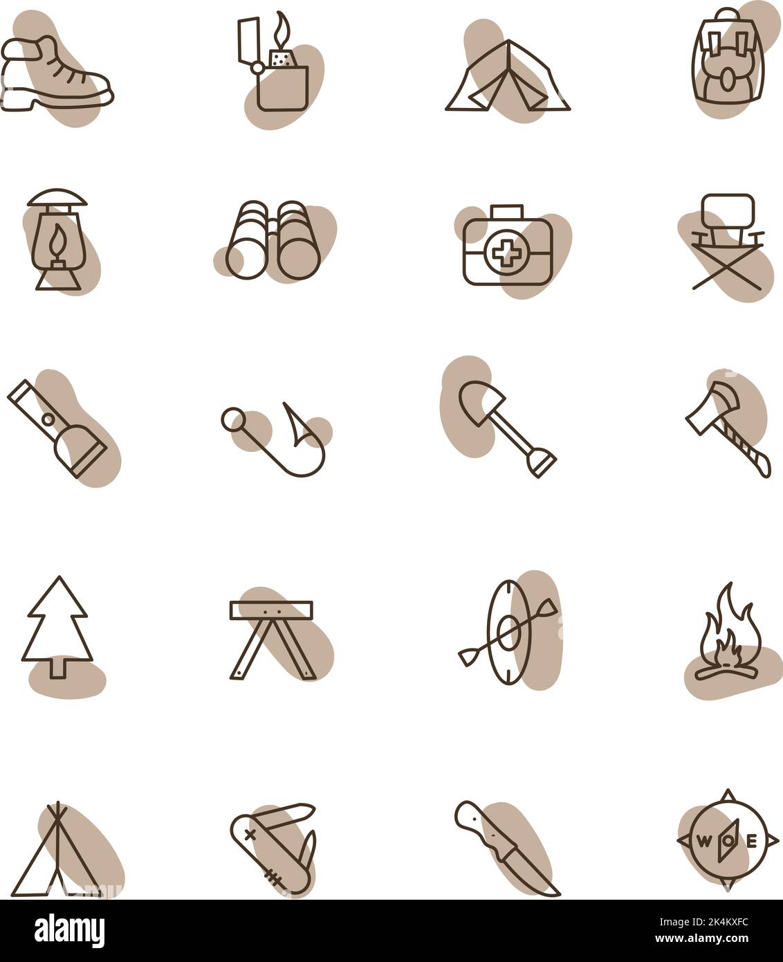 Camp fire icons on Stock Vector Images - Alamy