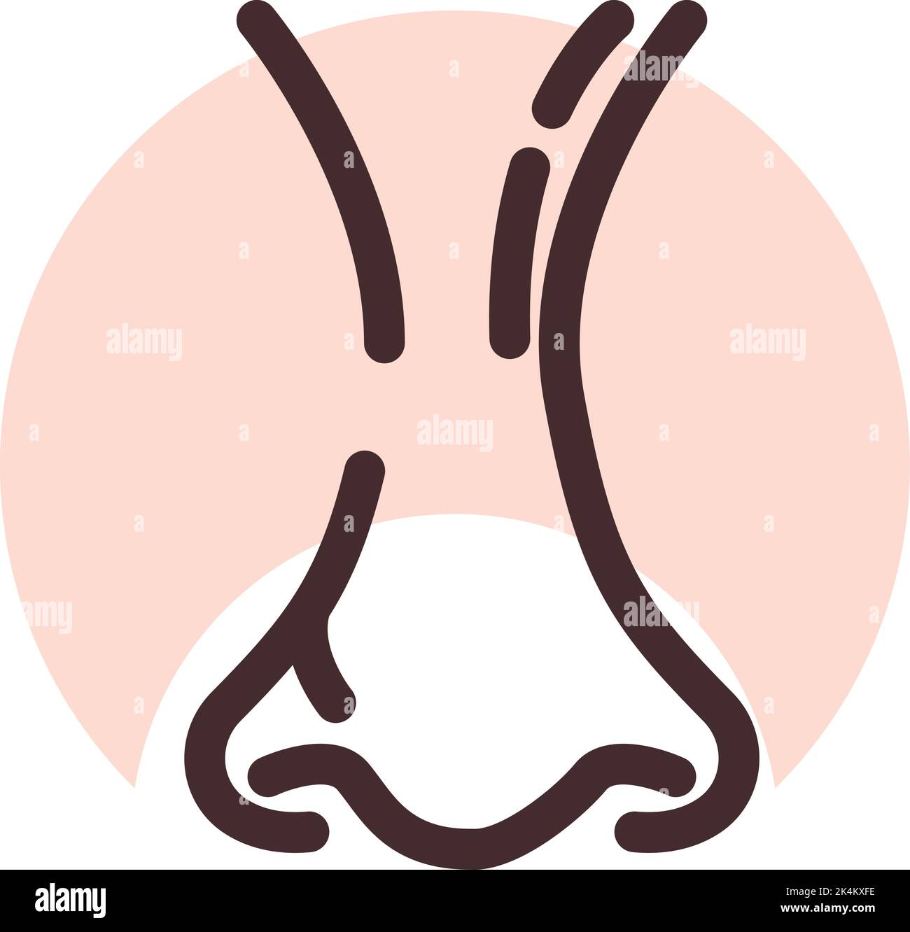 Human nose, illustration, vector on a white background Stock Vector ...