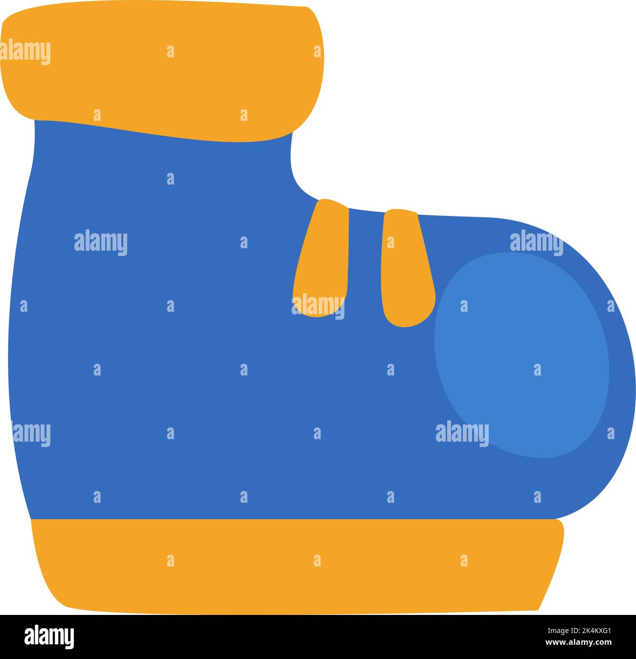 Blue camping boots, illustration, vector on a white background Stock ...